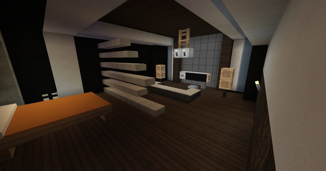Long modern concept house 1 Minecraft Map