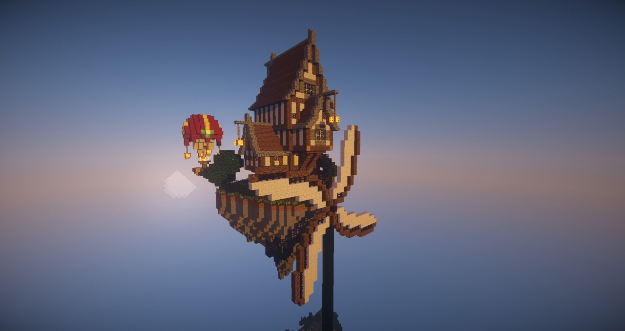 Floating Windmill - Steampunk Build Minecraft Map