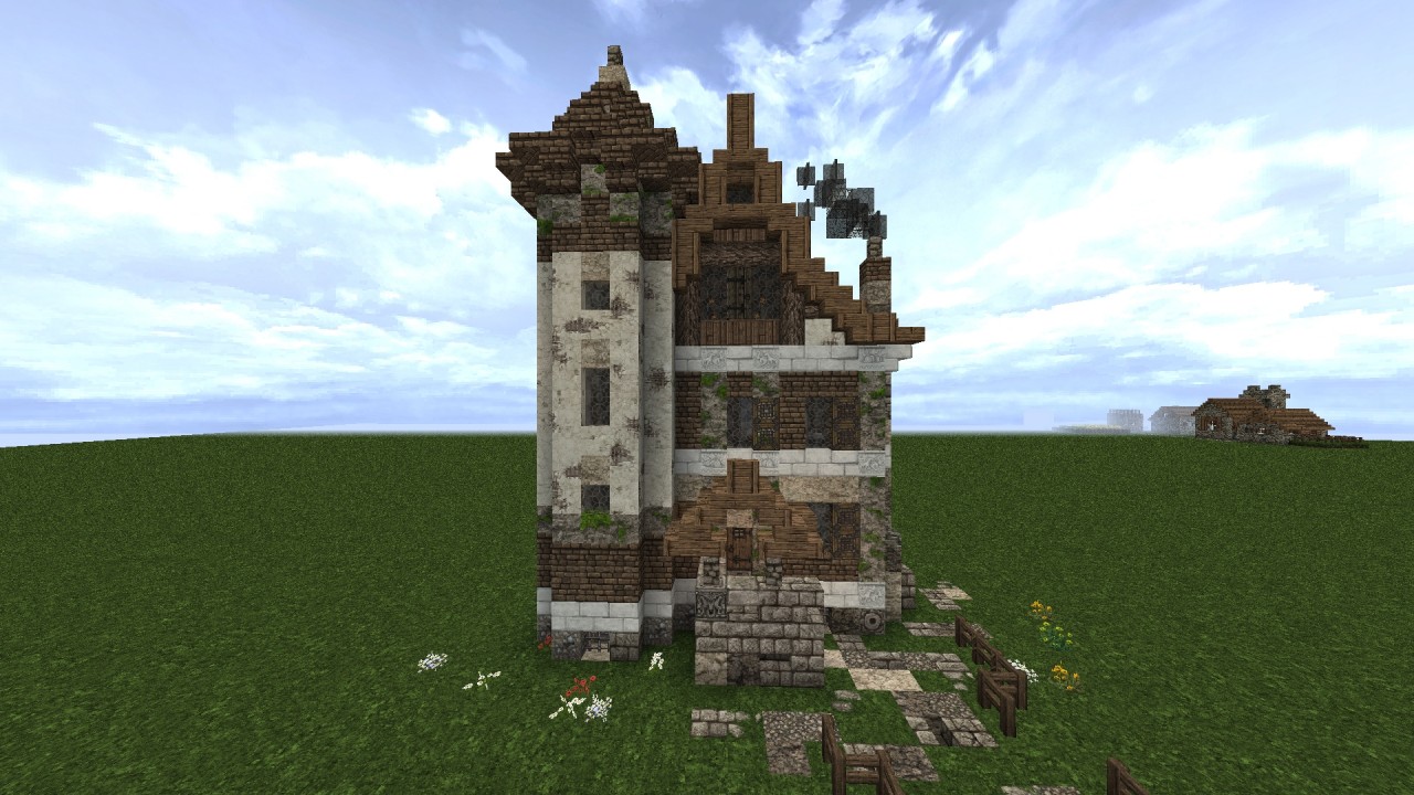 Tudor House | Trying out 1.8 blocks Minecraft Map