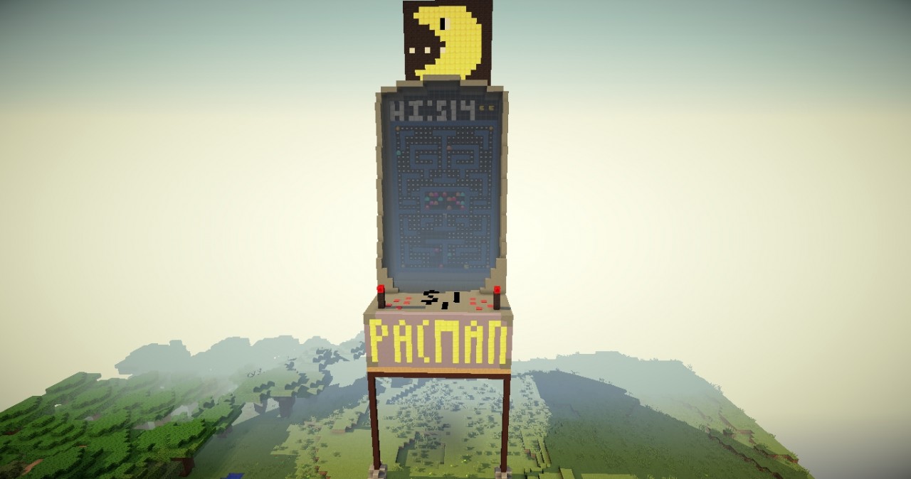 GIANT Pacman Arcade Machine Minecraft Map