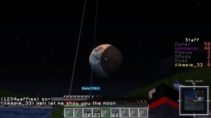 The moon in my texture pack Minecraft Map