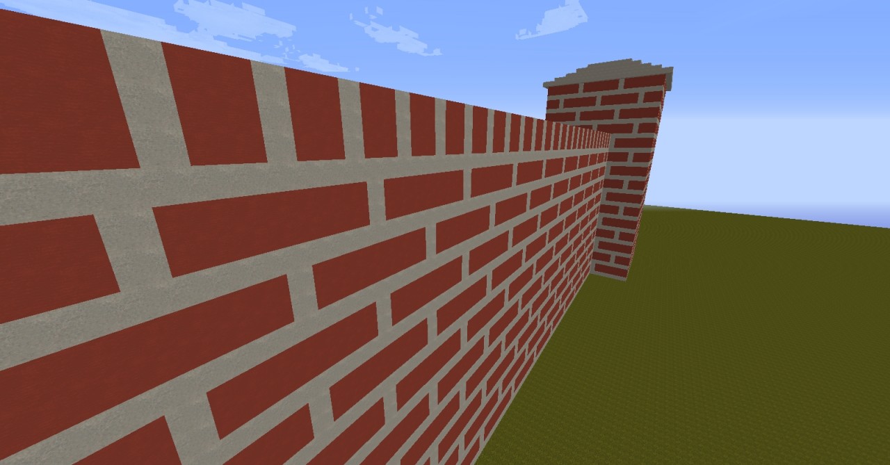 [Minecraft giant builds] Small Brick Garden Wall Minecraft Map