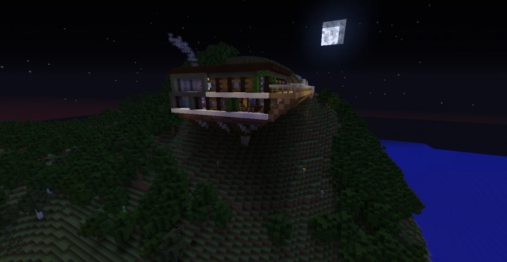 Modern cliffside house Minecraft Map