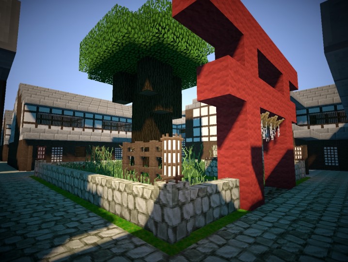Japanese city with palace Minecraft Map