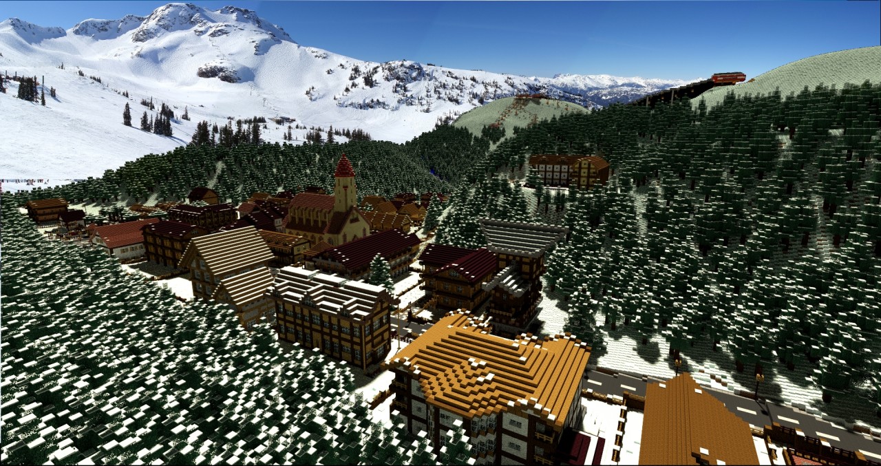 SKI RESORT "GREEN VALLEY" BEST RESORT EVER! Minecraft Map