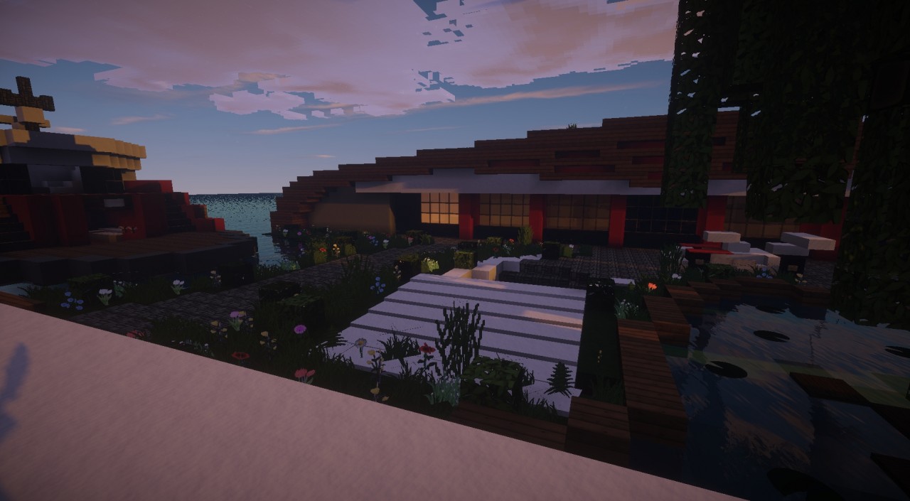 Modern House "Crimson" With Modern Yacht! Minecraft Map