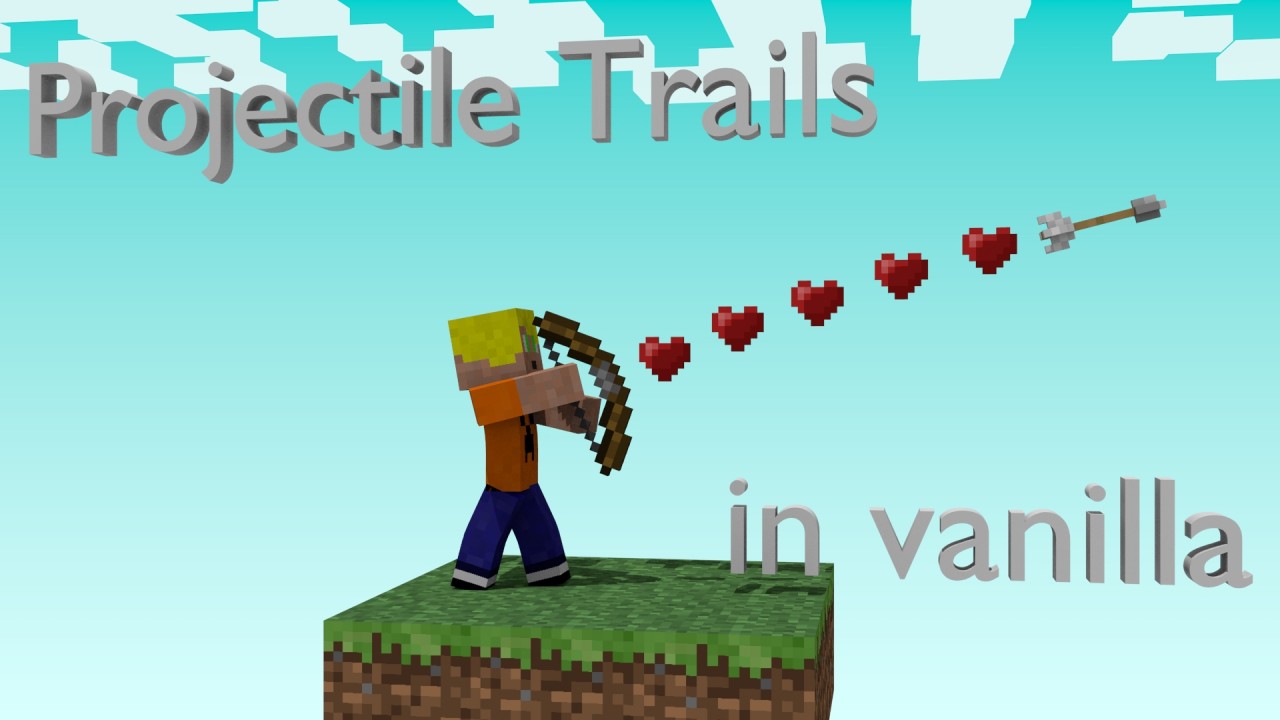 Projectile trails in vanilla Minecraft Map