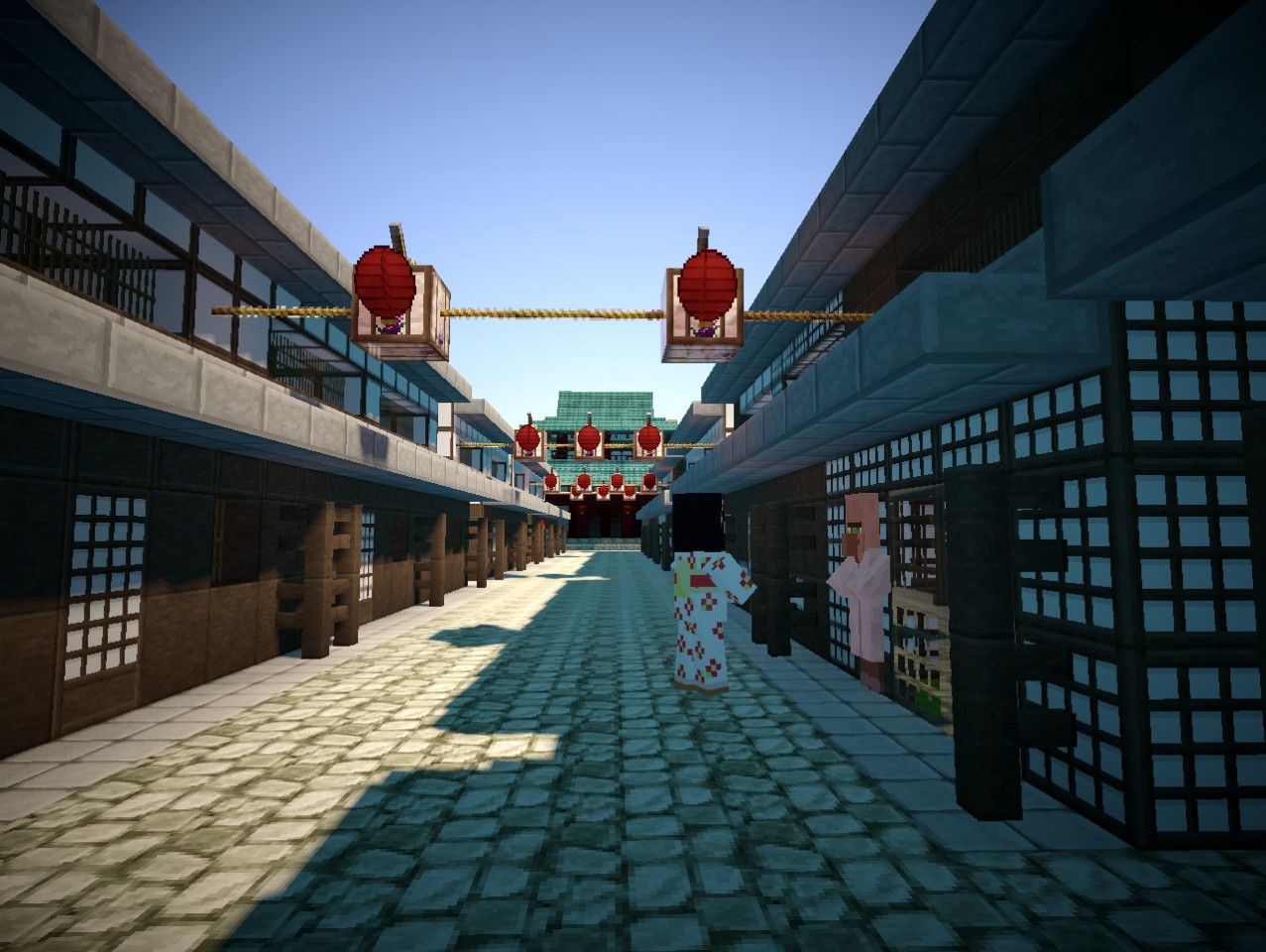 Japanese city with palace Minecraft Map