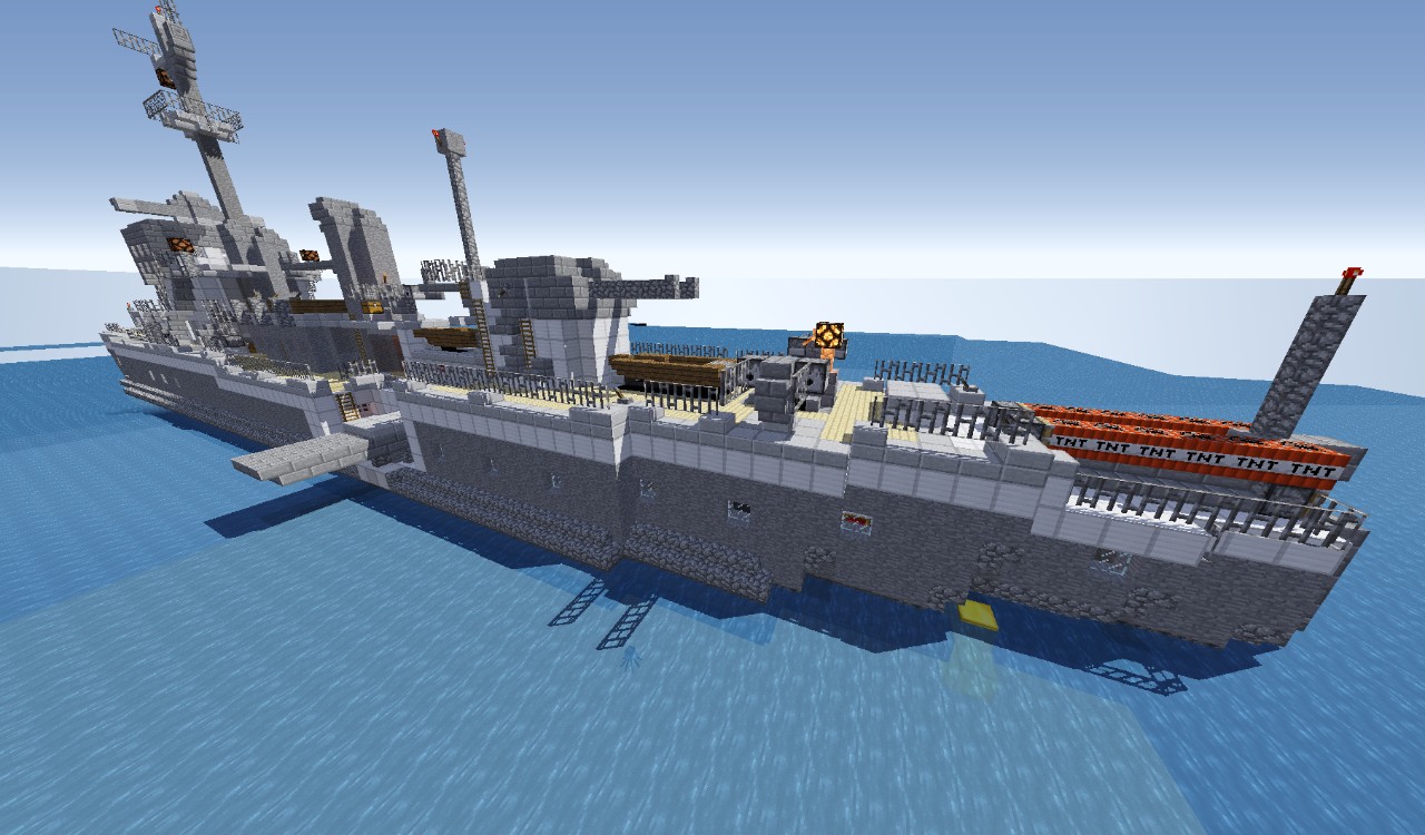 WW2 Light Cruiser (Full Interior) Minecraft Map