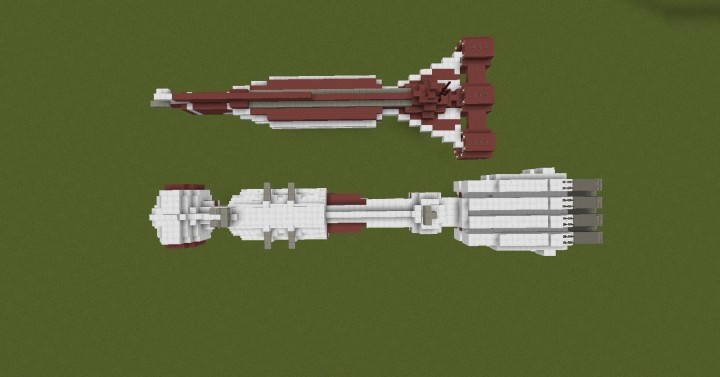 1:2 scale Tantive iv and Republic cruiser Minecraft Map