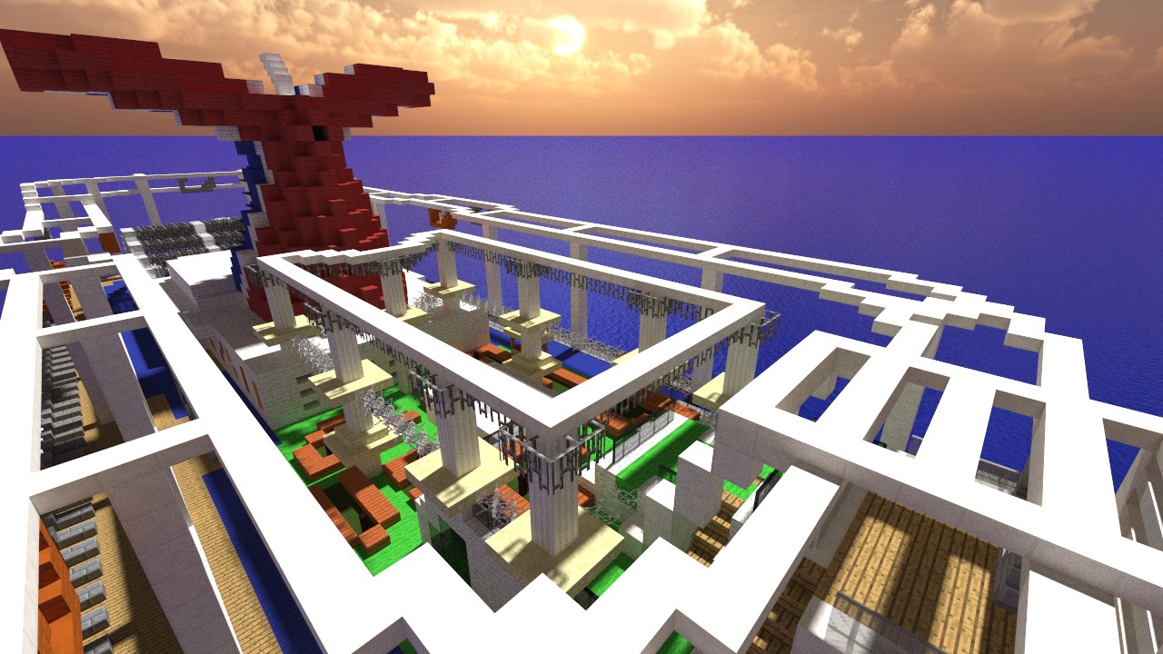 Minecraft's 1st Carnival Vista [Cruise Ship] {1:1 Scale} Minecraft Map