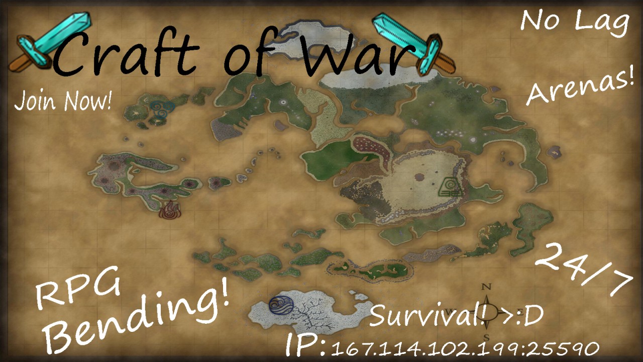 Craft of War Bending|Project Korra|Factions|More! Minecraft Server