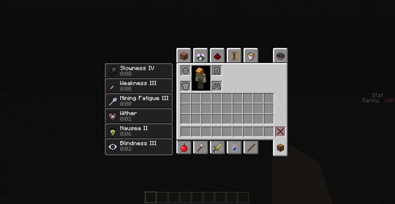 Amnesia Sanity System in vanilla Concept Minecraft Map