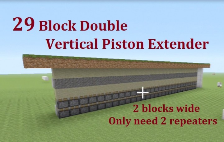 Tutorial : 29 block double Vertical Piston Extender - 2 Blocks Wide ...