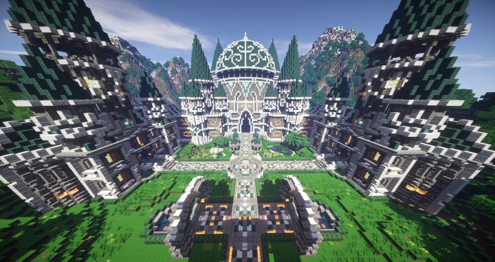 Modern Castle spawn design {1.8 Blocks} Minecraft Map