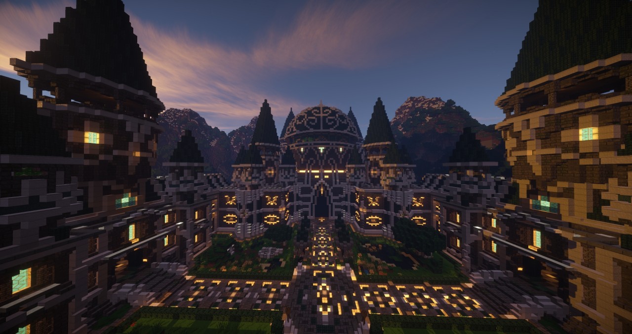 Modern Castle spawn design {1.8 Blocks} Minecraft Map