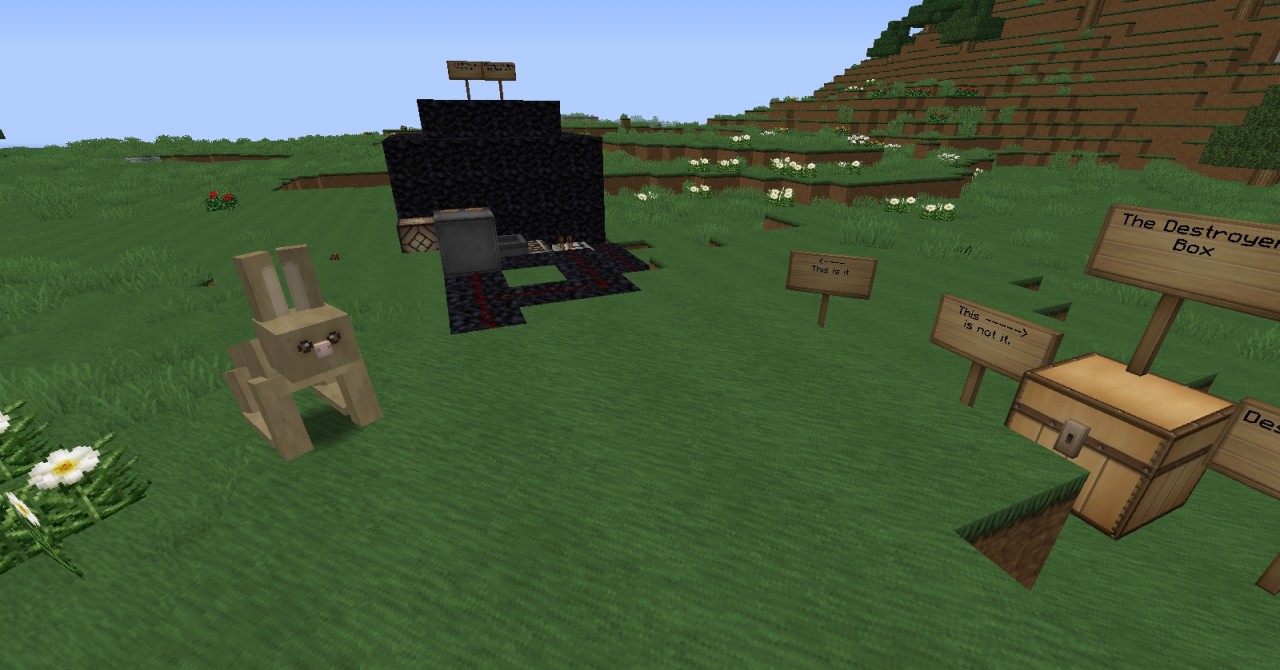 Destroy Anything Box (Except Obsidian and Bedrock) Minecraft Map