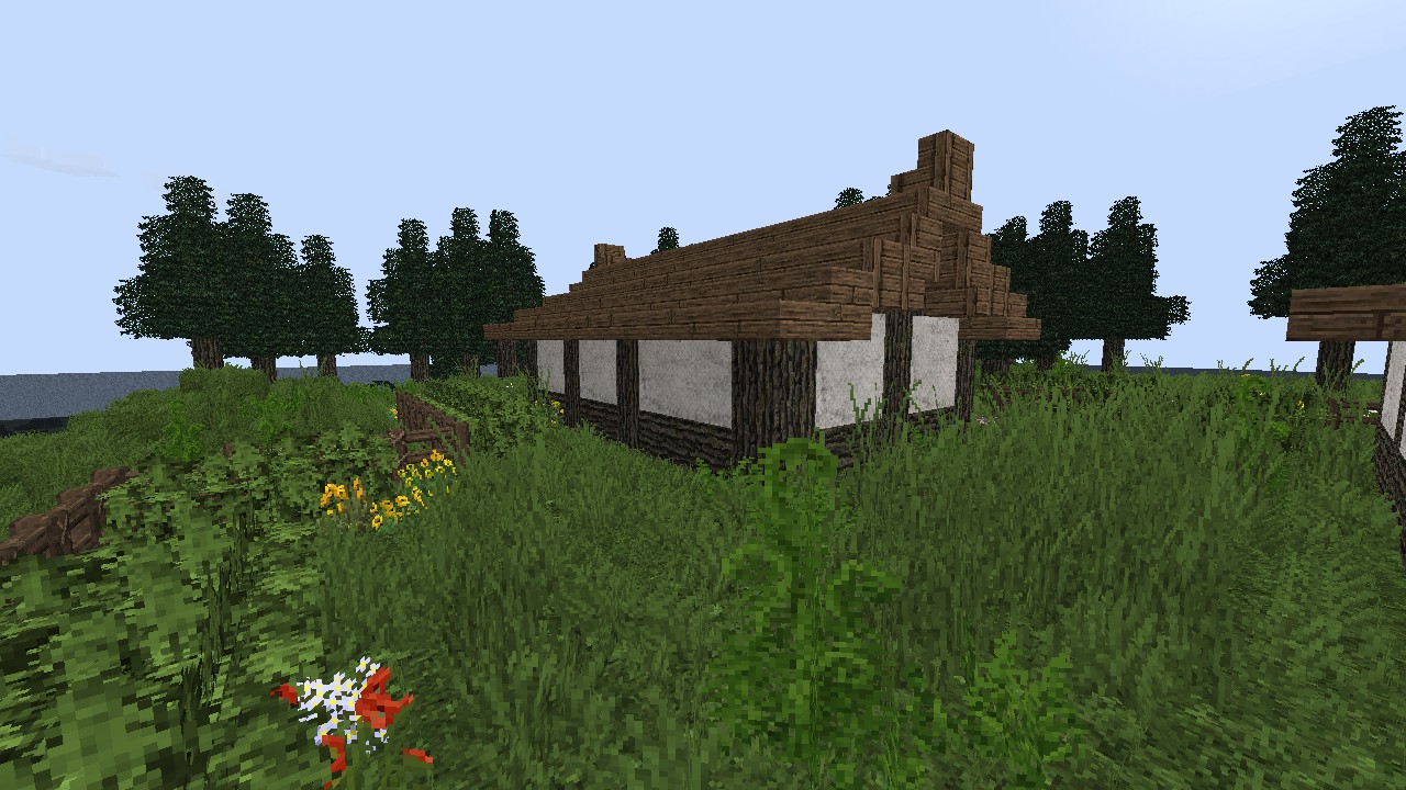 Japanese L-Shape House [Tutorial] Minecraft Map