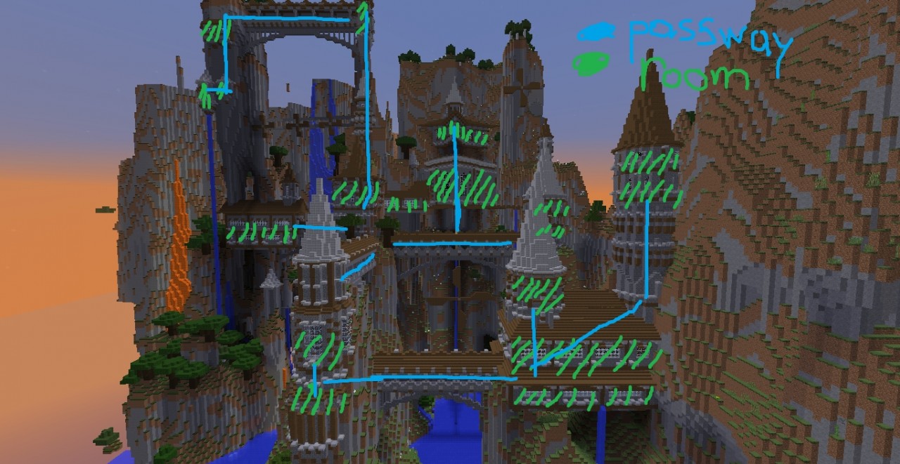 mountain castle complex Minecraft Map