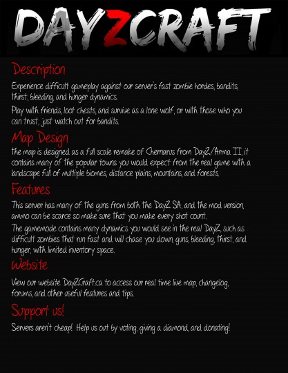 DayZCraft.ca | The BEST DayZ Server Around! Minecraft Server