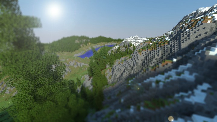 Kaltomim - Custom Terrain (Dry Lake Biome, Mountains, River) Minecraft Map