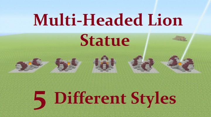 Tutorial : Mutli- Head Lion Statue 5 Different styles Minecraft Map