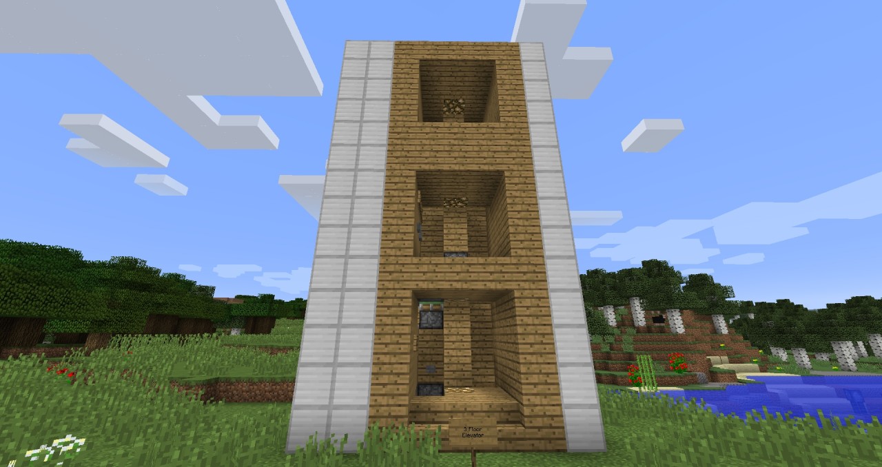 3 Floor Compact Redstone Elevator (1.8.1) Minecraft Map