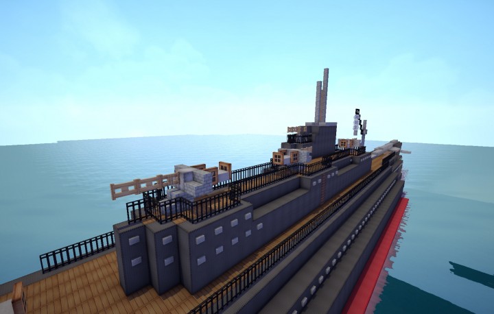 I-400 Sentoku Submarine With Full Interiors+Working Engine Minecraft Map