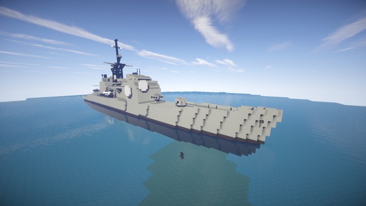 USS Ticonderoga (CG-47) Baseline I - Rocket Cruiser Minecraft Map