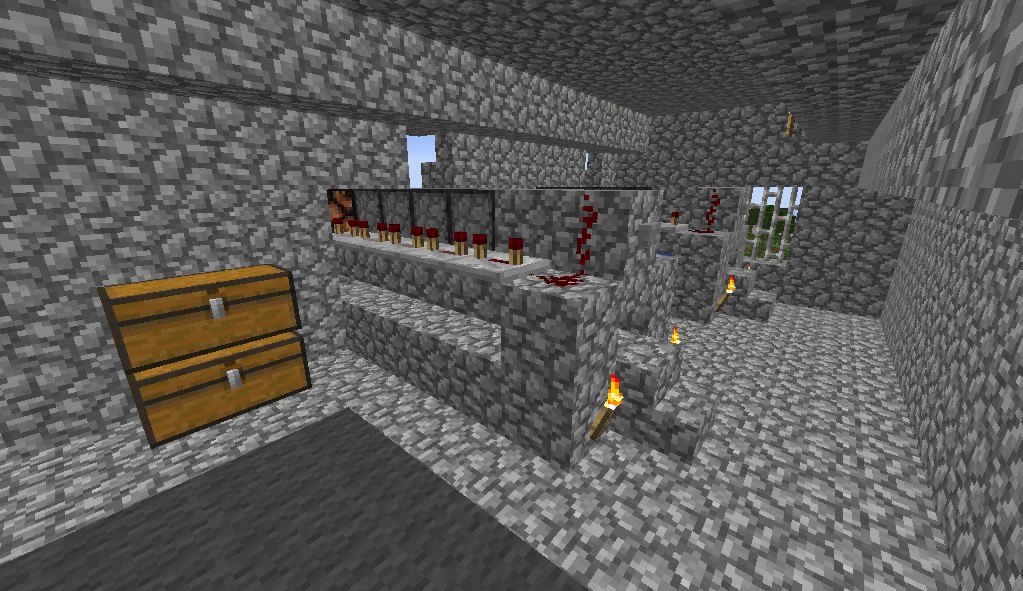 Fort with redstone cannons Minecraft Map