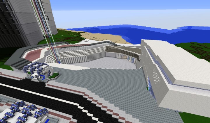 Futuristic Store And Court Yard Minecraft Map