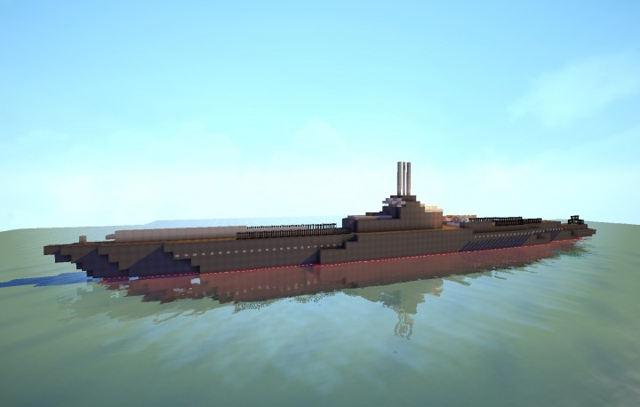 B-1 Class Japanese Submarine with Full Interiors Minecraft Map