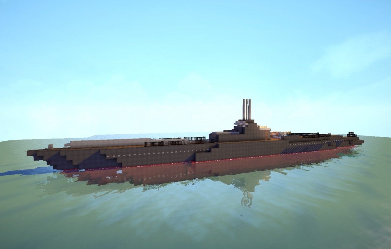 B-1 Class Japanese Submarine with Full Interiors Minecraft Map
