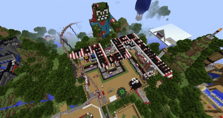Lunapark Adventure 3 - Biggest Theme Park in Minecraft Minecraft Map