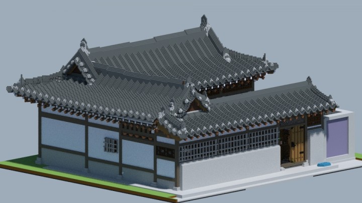 U-shaped hanok Minecraft Map