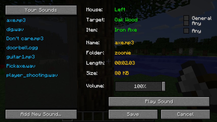 [1.7.10][1.8][Forge] Custom Interaction Sounds Minecraft Mod