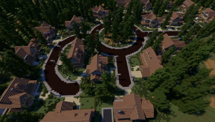 GREENVILLE idyllic village for download (Map + Schematics) Minecraft Map
