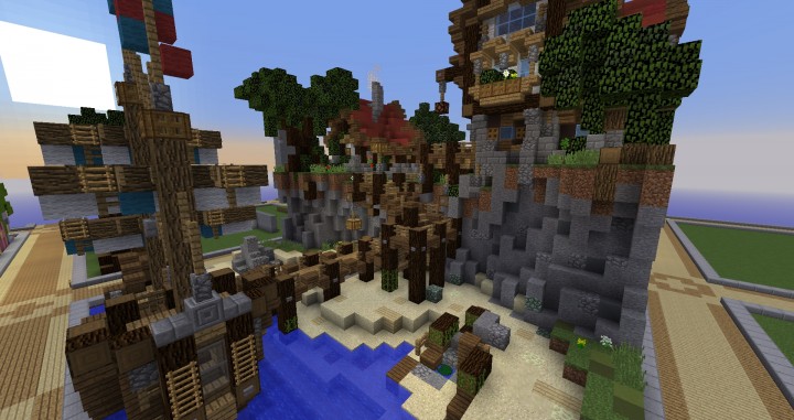 Plot build mini port/town Minecraft Map