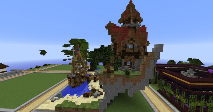 Plot build mini port/town Minecraft Map