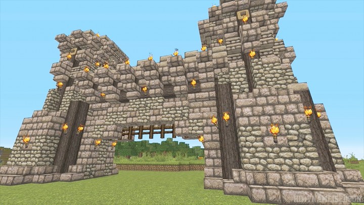 Medieval Castle Wall Entrance Minecraft Map