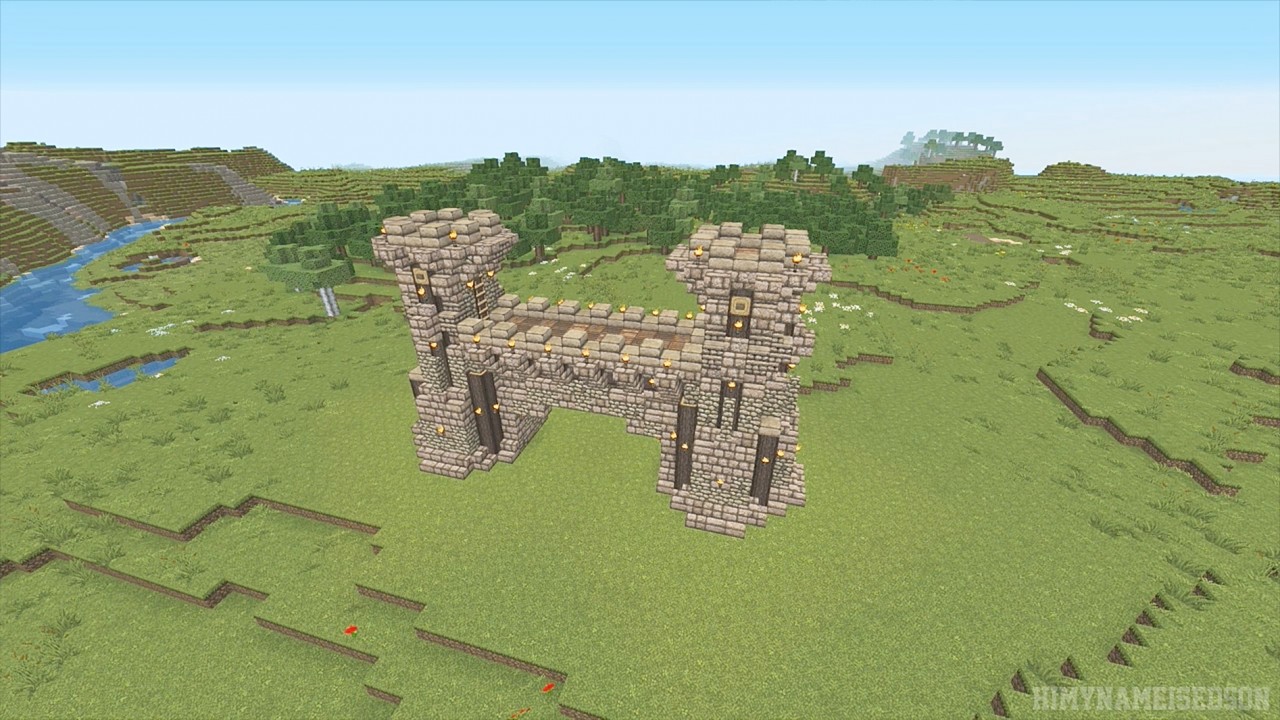 Medieval Castle Wall Entrance Minecraft Map