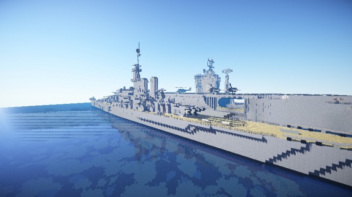 USS Missouri Battleship - BB 63 [1:1 Scale] 270 Blocks Long Minecraft Map
