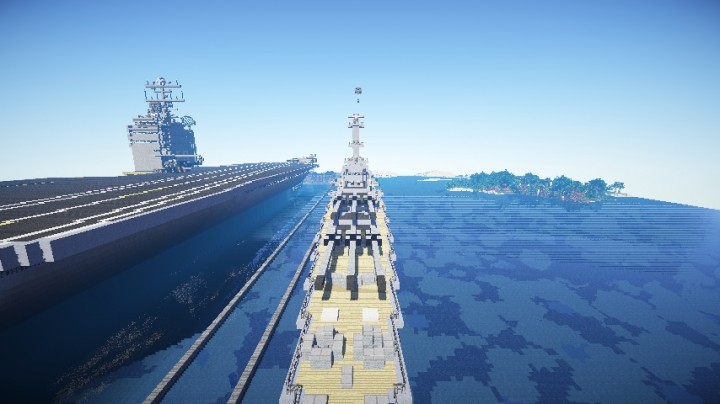 USS Missouri Battleship - BB 63 [1:1 Scale] 270 Blocks Long Minecraft Map