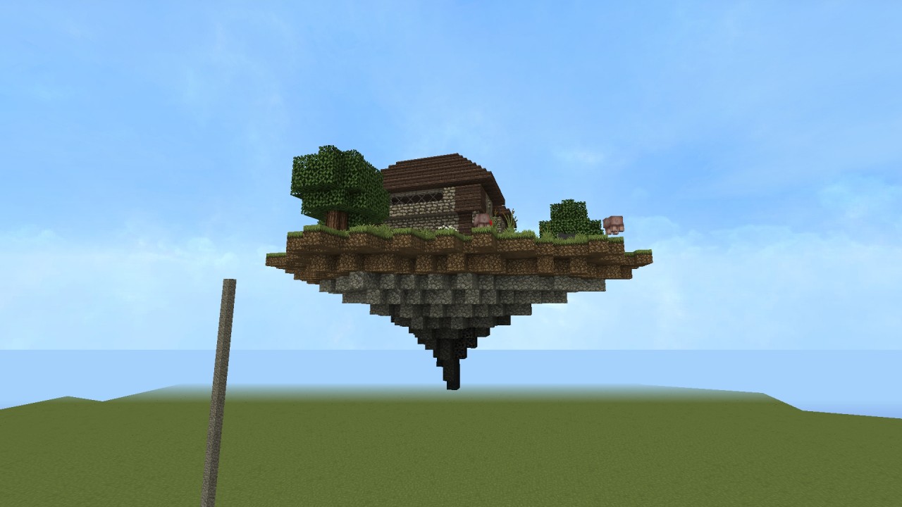 House on a floating island Minecraft Map