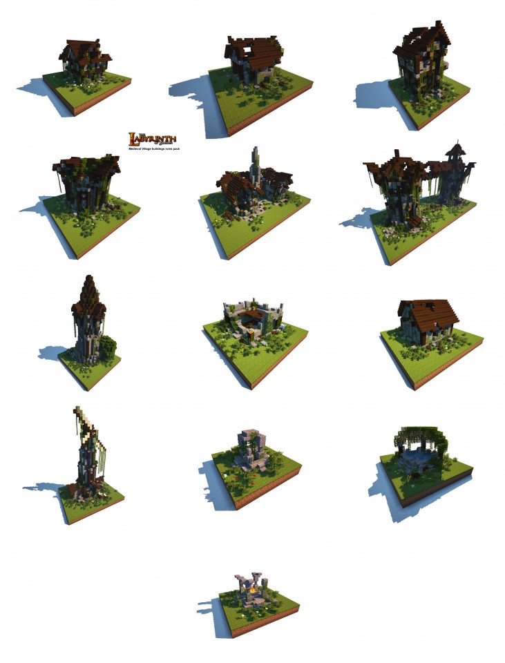 Medieval village building ruins Minecraft Map