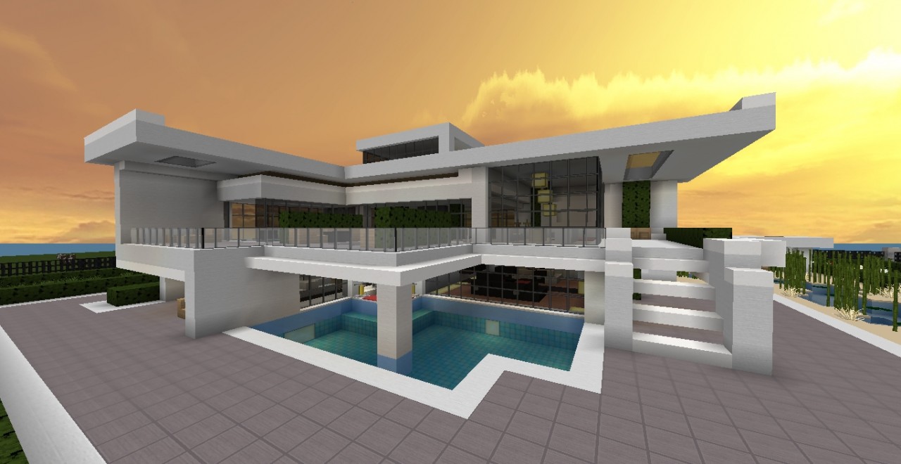 A Very Nice Modern House With An Insane Pool! #2 Minecraft Map
