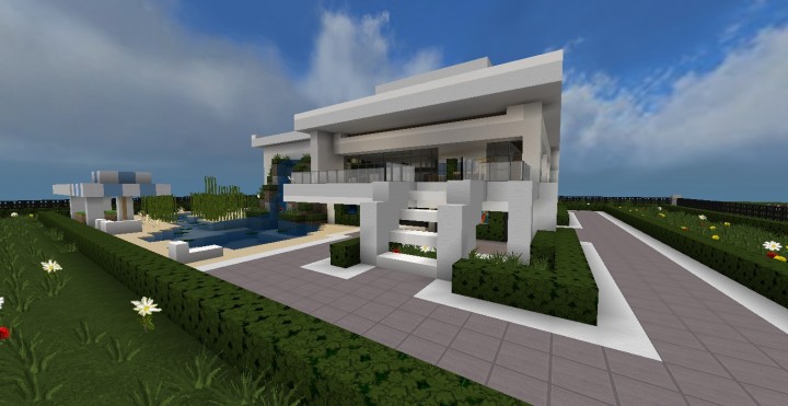 A Very Nice Modern House With An Insane Pool! #2 Minecraft Map