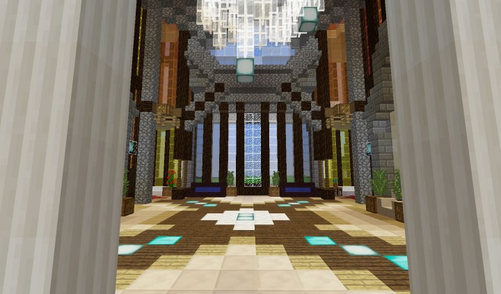 Rainbow glass castle Minecraft Map