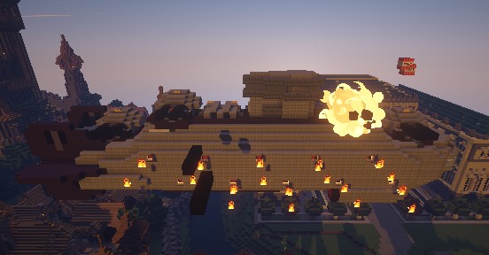 Movecraft Showcase - Destroyer Mk3 TNT Cannons ( Movecraft 1.16.5 )