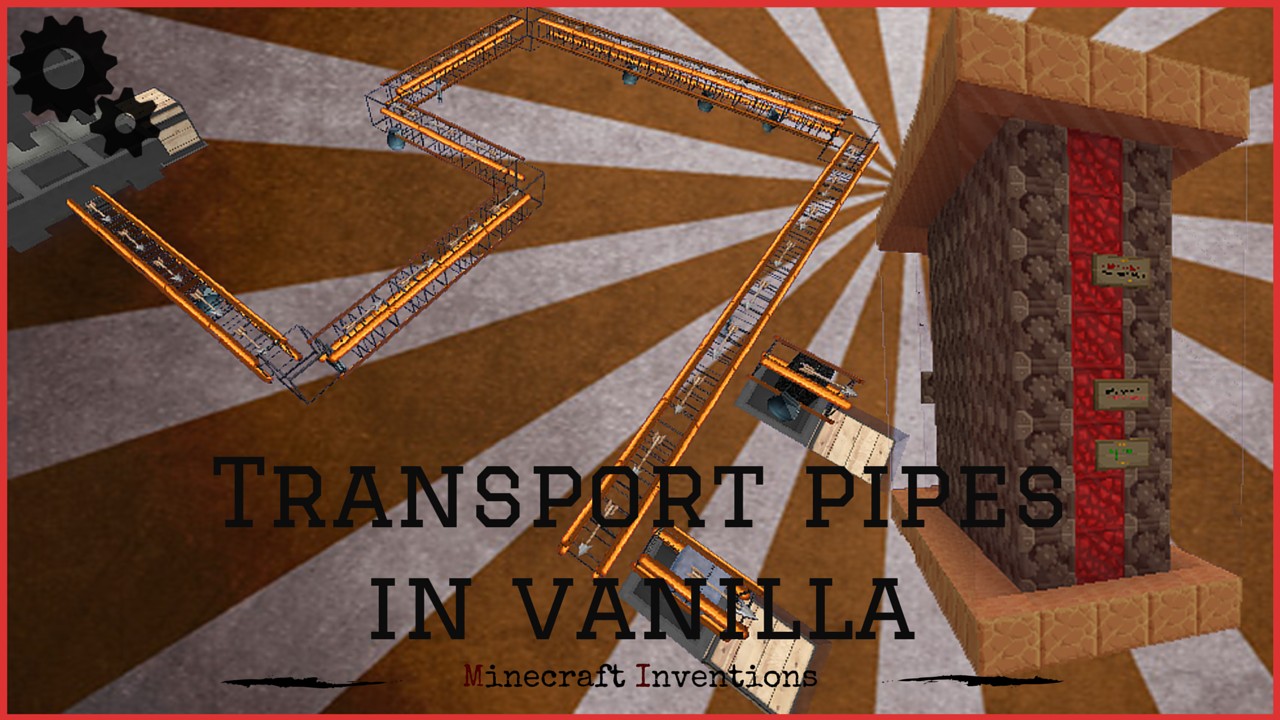 Minecraft Transport pipes a.k.a. pneumatic tubes in vanilla with only 2 ...